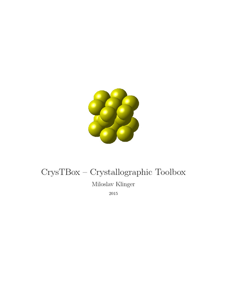 Crystbox - Miloslav Klinger | PDF | Crystal Structure