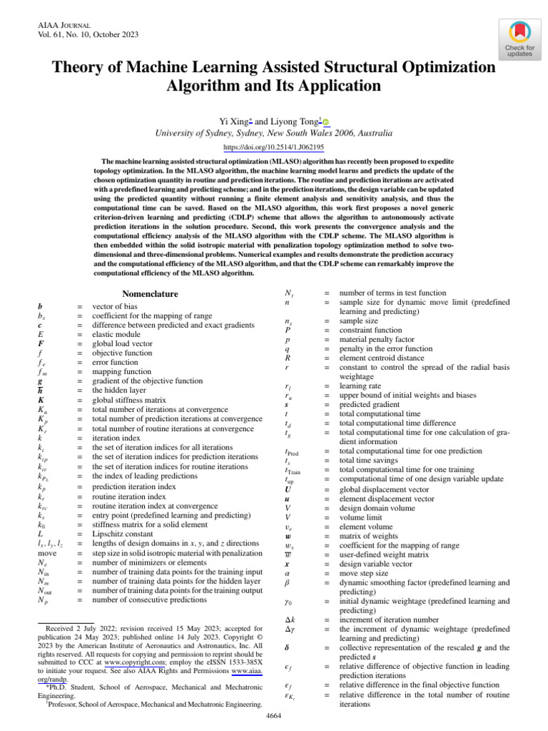 Theory of Machine Learning Assisted Structrual Optimization Algorith ...