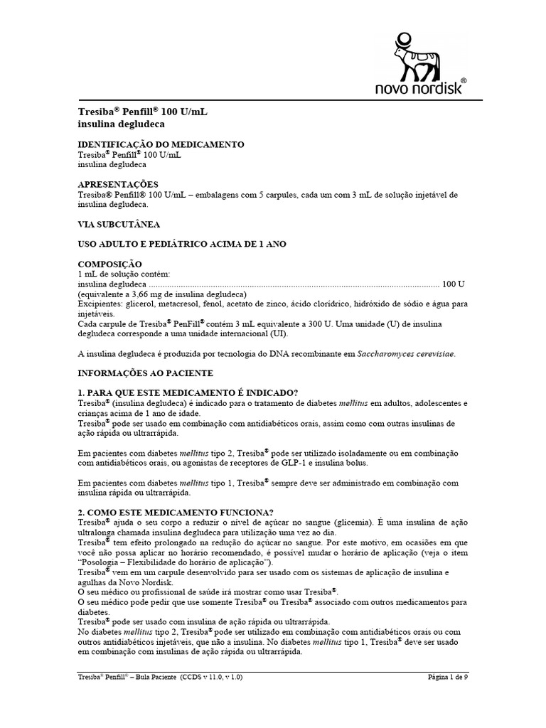 Tresiba Penfill - Bula Do Paciente | PDF