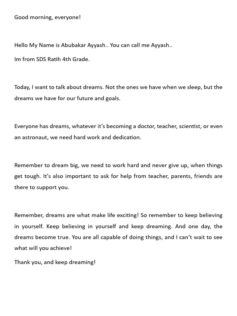 Script Speech Competition - SDS Ratih | PDF | Self-Improvement