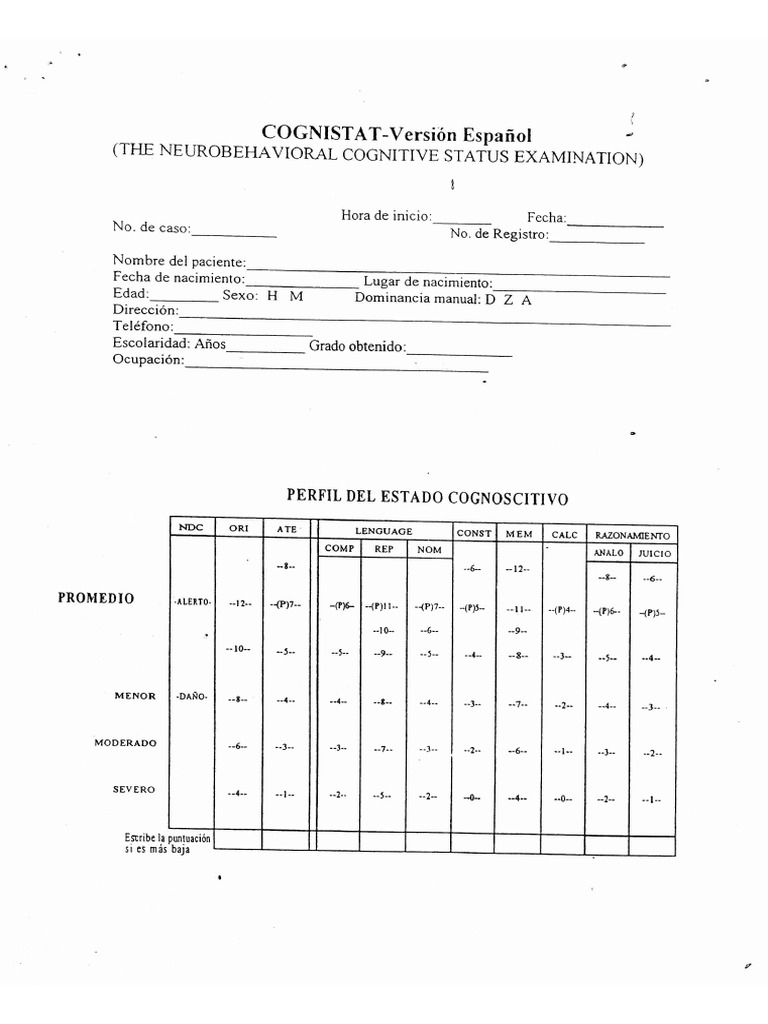 Cognistat PDF | PDF