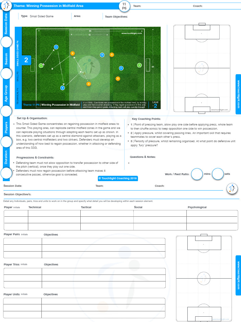 Midfield Possession Soccer Drill | PDF | Forward (Association Football ...