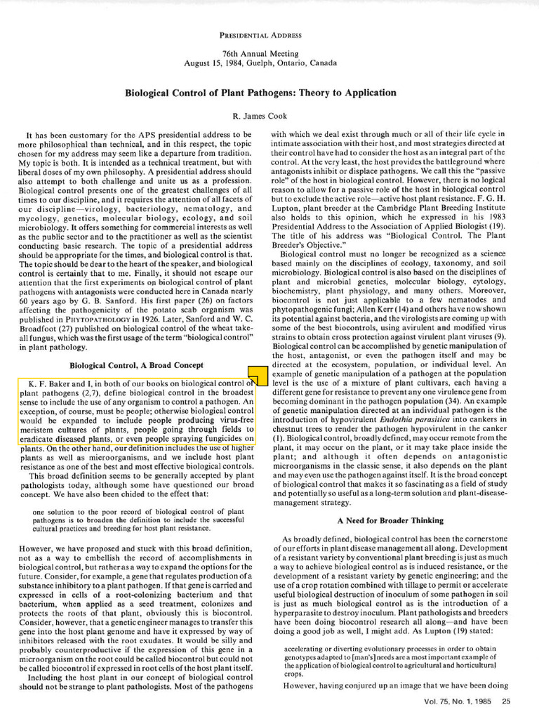 Biological Control of Plant Pathogens | PDF | Biological Pest Control ...