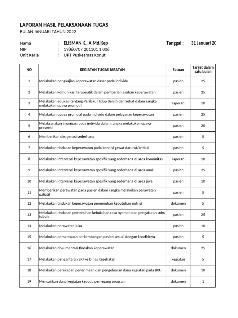 Form LAP Kinerja BIDAN AHLI MUDA | PDF