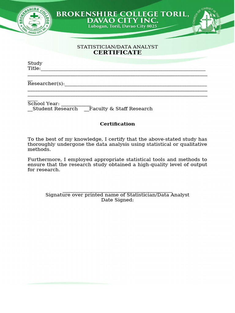 6 Statistician-Certification | PDF | Career & Growth