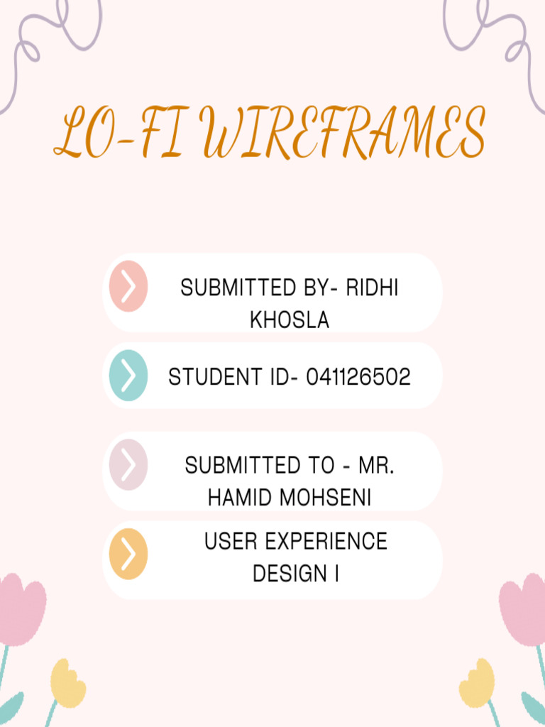 Lo Fi Wireframes | PDF