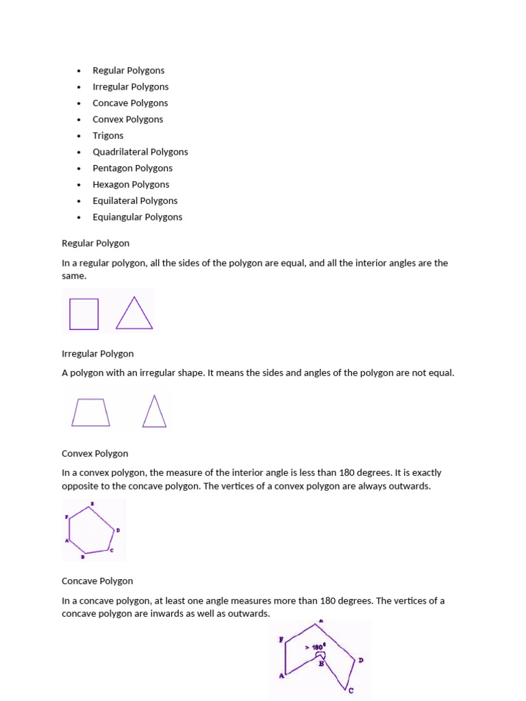 Types of Polygons - Grade 8 - Princess H. | PDF | Triangle | Polygon
