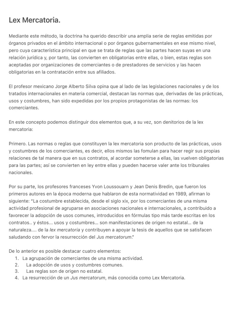 Lex Mercatoria Corregido | PDF | Comercio | Derecho privado
