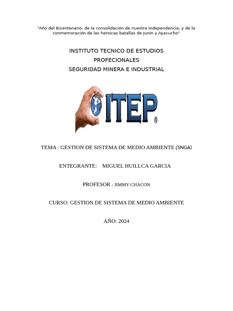 El Sistema Nacional de Gestión Ambiental (SNGA) | PDF | Entorno natural | Sustentabilidad
