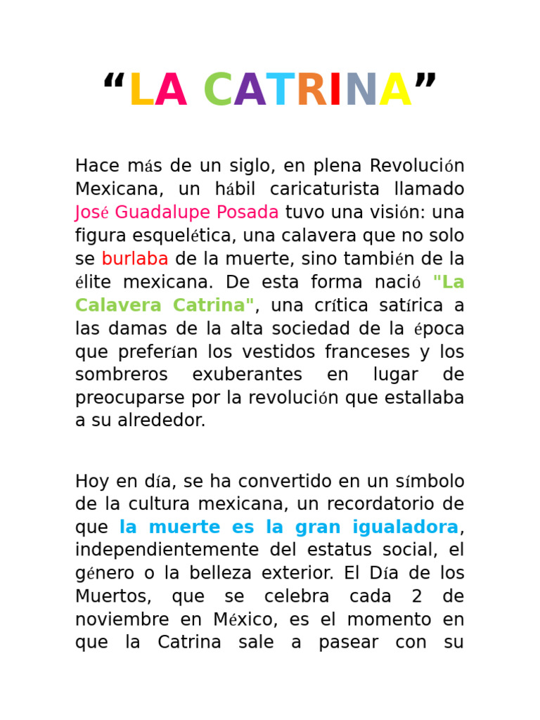 La Catrina | PDF | Clásicos