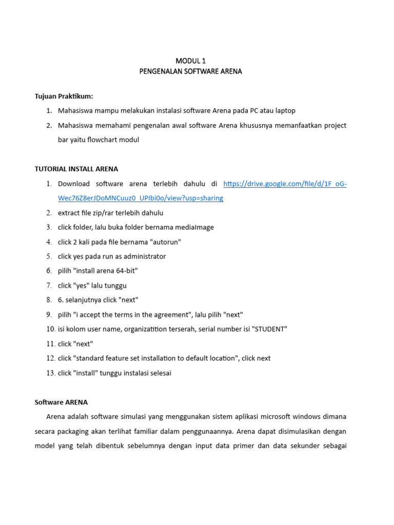 Modul Praktikum Arena 2023 - 2024 Revisi | PDF | Bisnis | Komputer