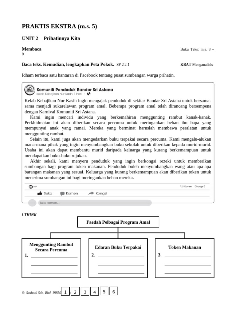 Tahun 4 - Tema 1 - M.S. 5 - Praktis Ekstra | PDF