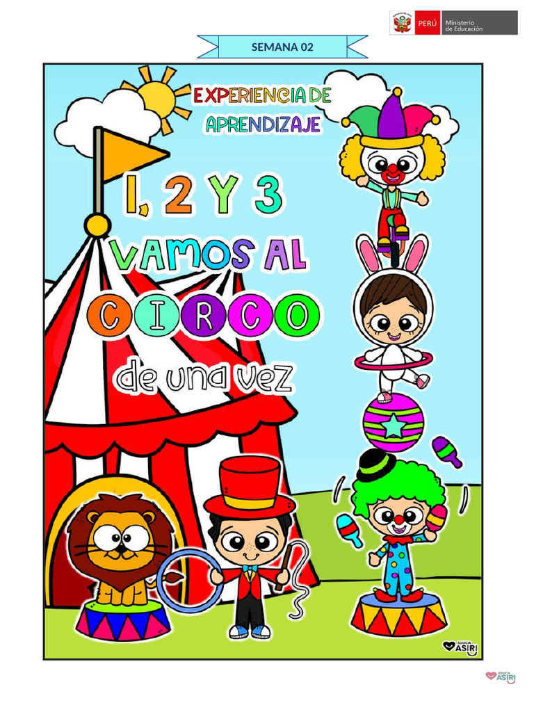Semana 2 - Uno Dos y Tres Vamos Al Circo de Una Vez - Educa Asiri | PDF ...