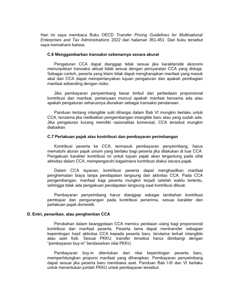 Rangkuman Buku OECD TPG 2022 Halaman 351-451 | PDF