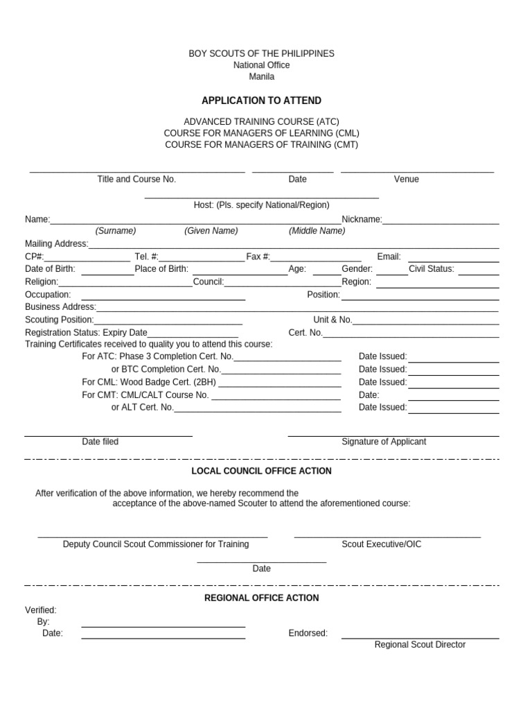 BSP Application To Attend | PDF | Blood Pressure | Medical Specialties