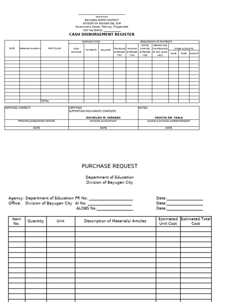 Cash Disbursement Register Template | PDF | Business