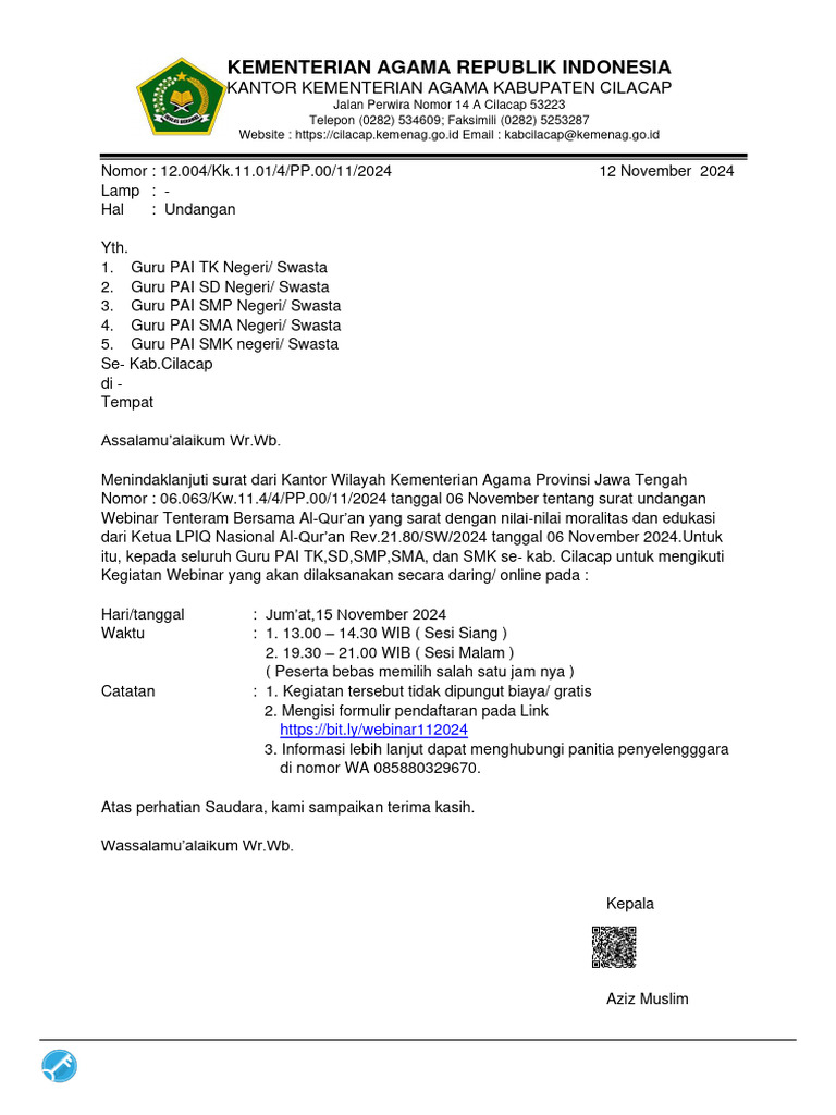 Undangan Webinar PAI | PDF