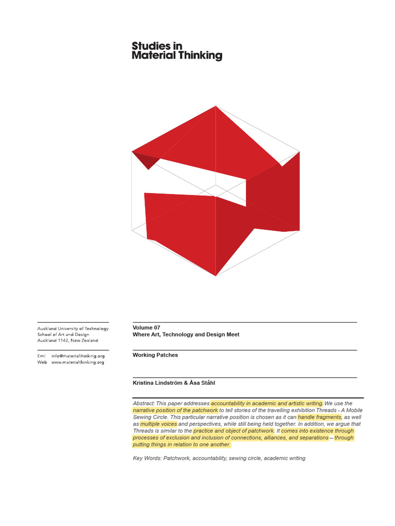SMT - V7 - P4 - Lindstr MST HL - 0 | PDF | Embroidery | Patchwork