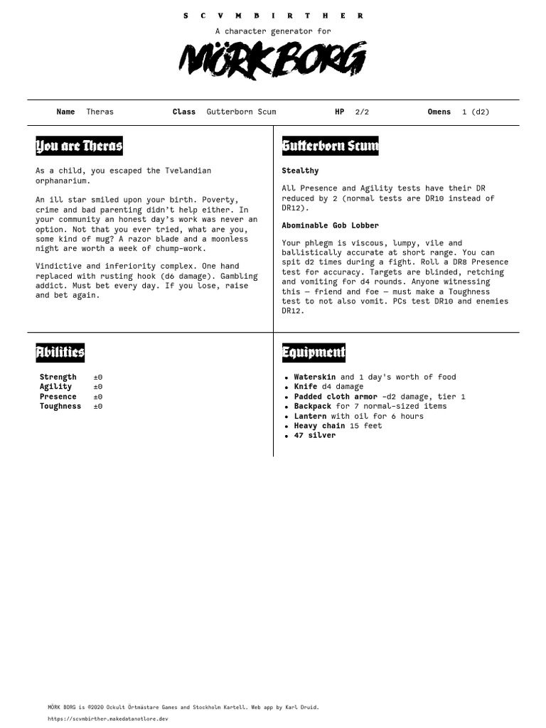 Gutterborn Scum - Theras | PDF