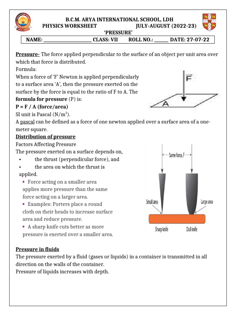 24-C-3414-Class 7 Pressure Notes NB | PDF