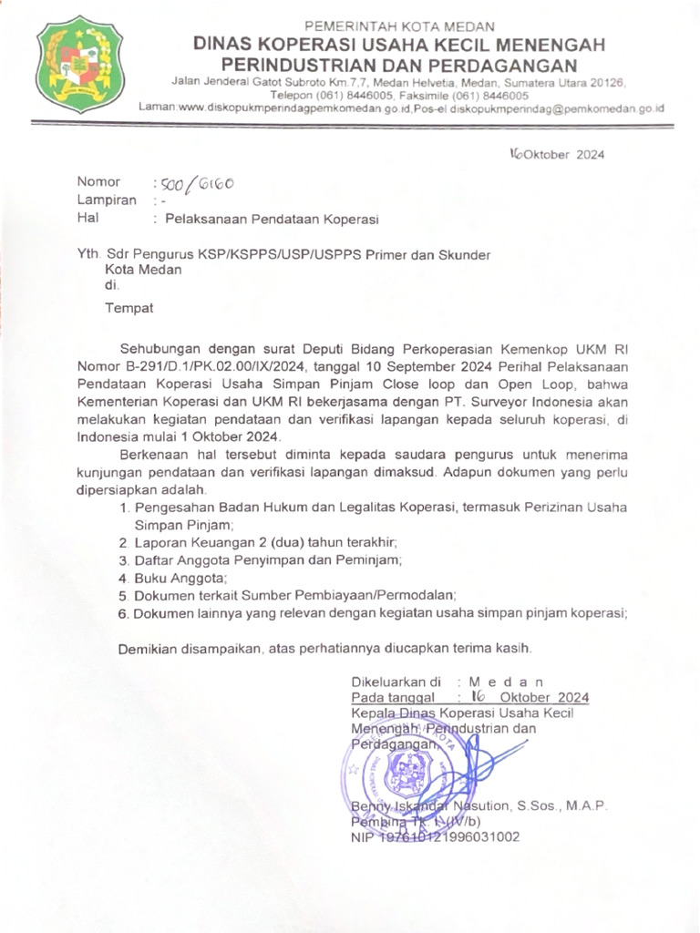 Pendataan Koperasi | PDF