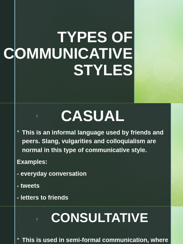 Types of Communicative Styles | PDF