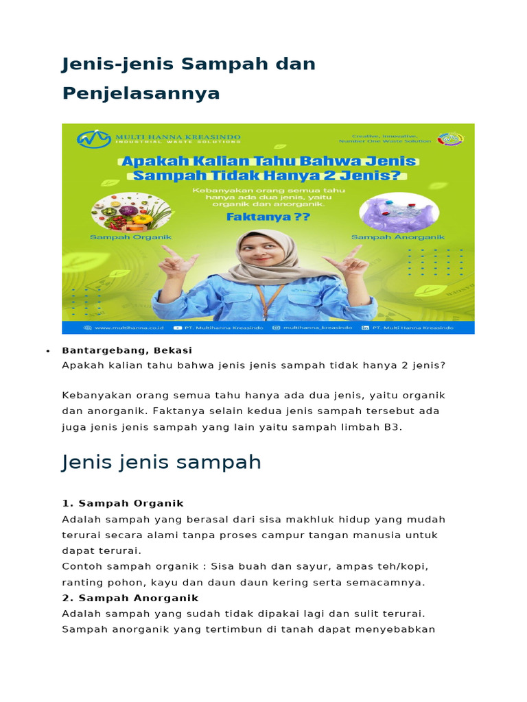 Jenis-Jenis Sampah | PDF
