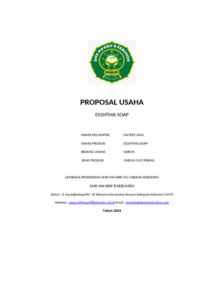 PROPOSAL USAHA Sabun Cuci Piring | PDF