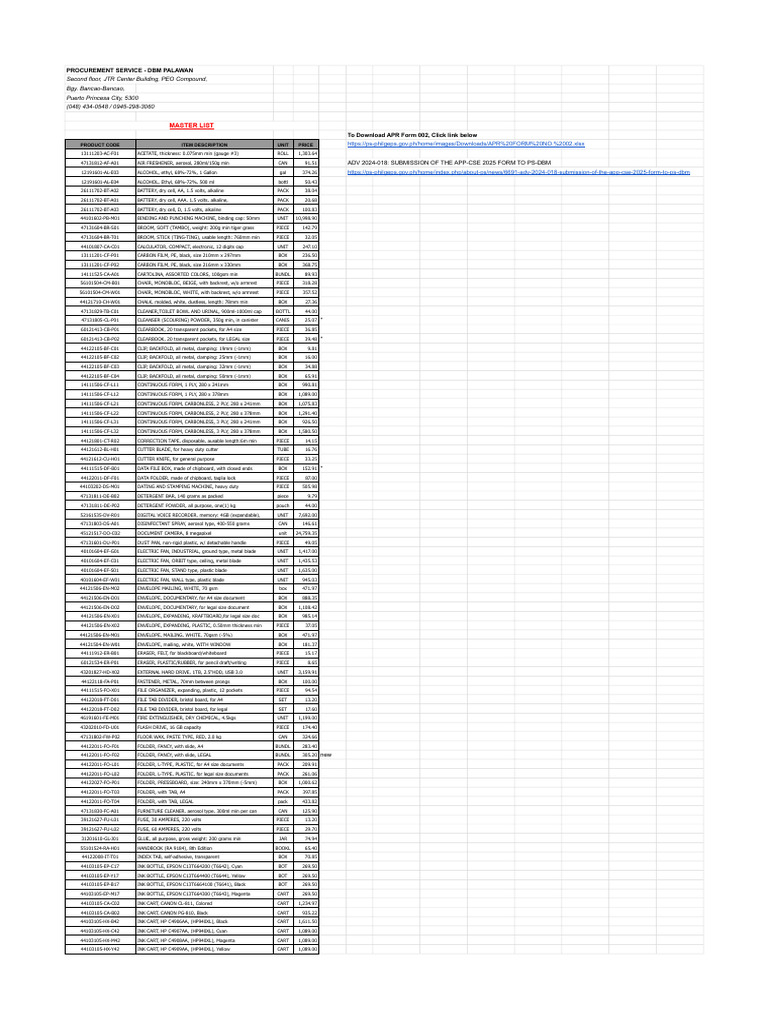 2024 Master Price List for Toners | PDF | Notebook