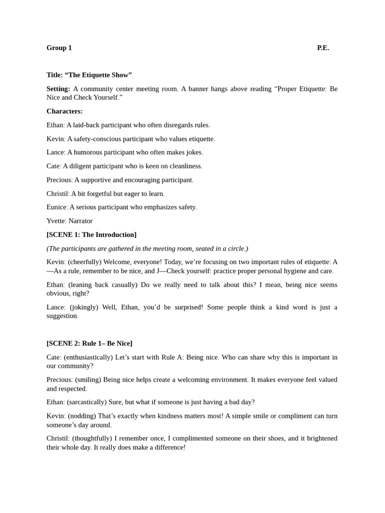 P E-Script | PDF | Wellness