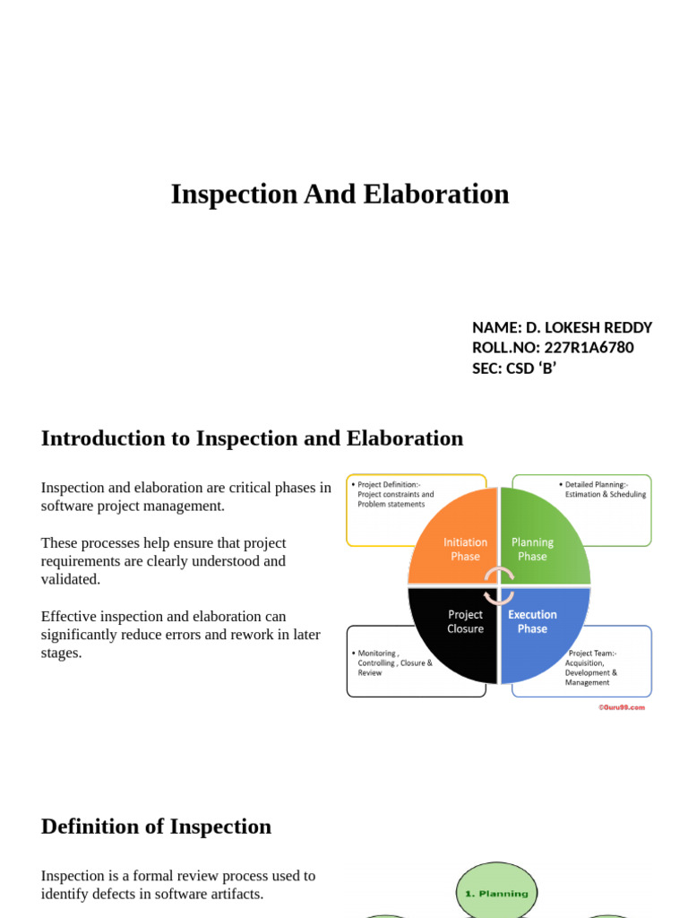 Effective Inspection and Elaboration in Software | PDF | Project ...