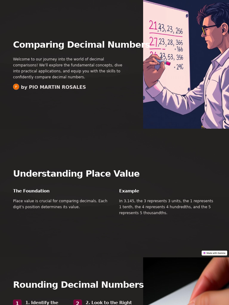Comparing Decimal Numbers | PDF | Division (Mathematics) | Decimal