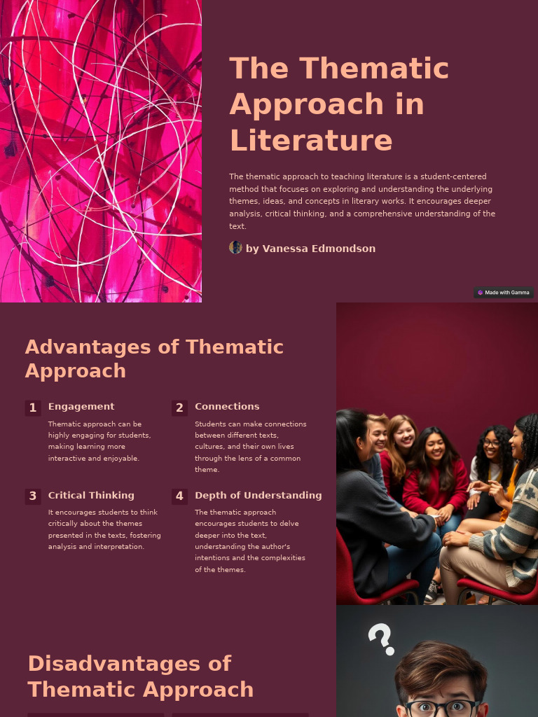 Thematic Approach in Literature Teaching | PDF | Lesson Plan | Evaluation