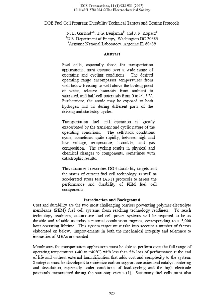 Garland 2007 | PDF | Fuel Cell | Applied And Interdisciplinary Physics