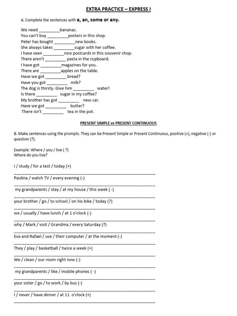 Extra Practice 1 | PDF | Cooking, Food & Wine | Wellness