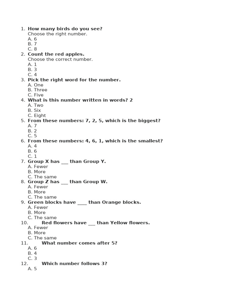 Grade 1 Math Practice Questions | PDF | Teaching Methods & Materials