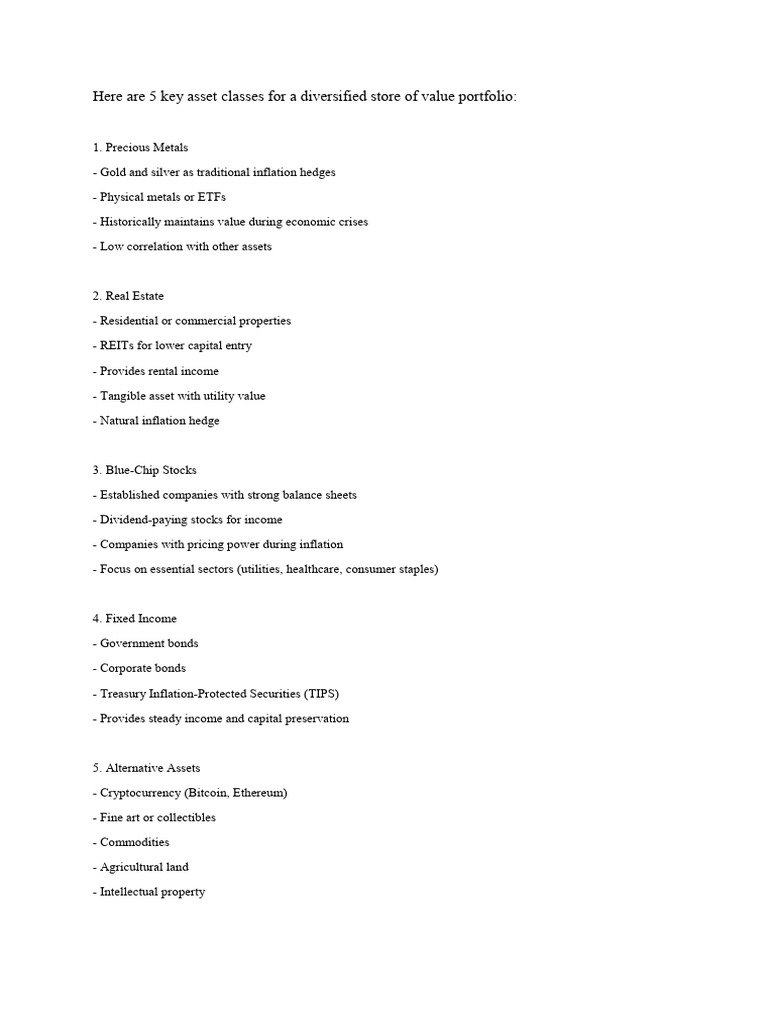 5 Assets Class | PDF