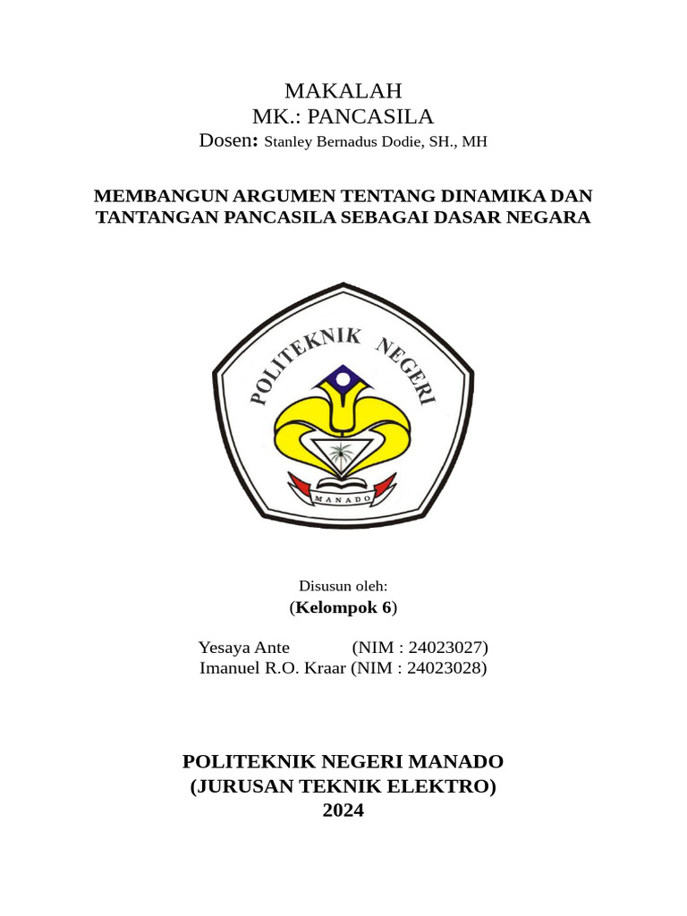 Makalah Pancasila Kel.6 | PDF | Agama & Spiritualitas