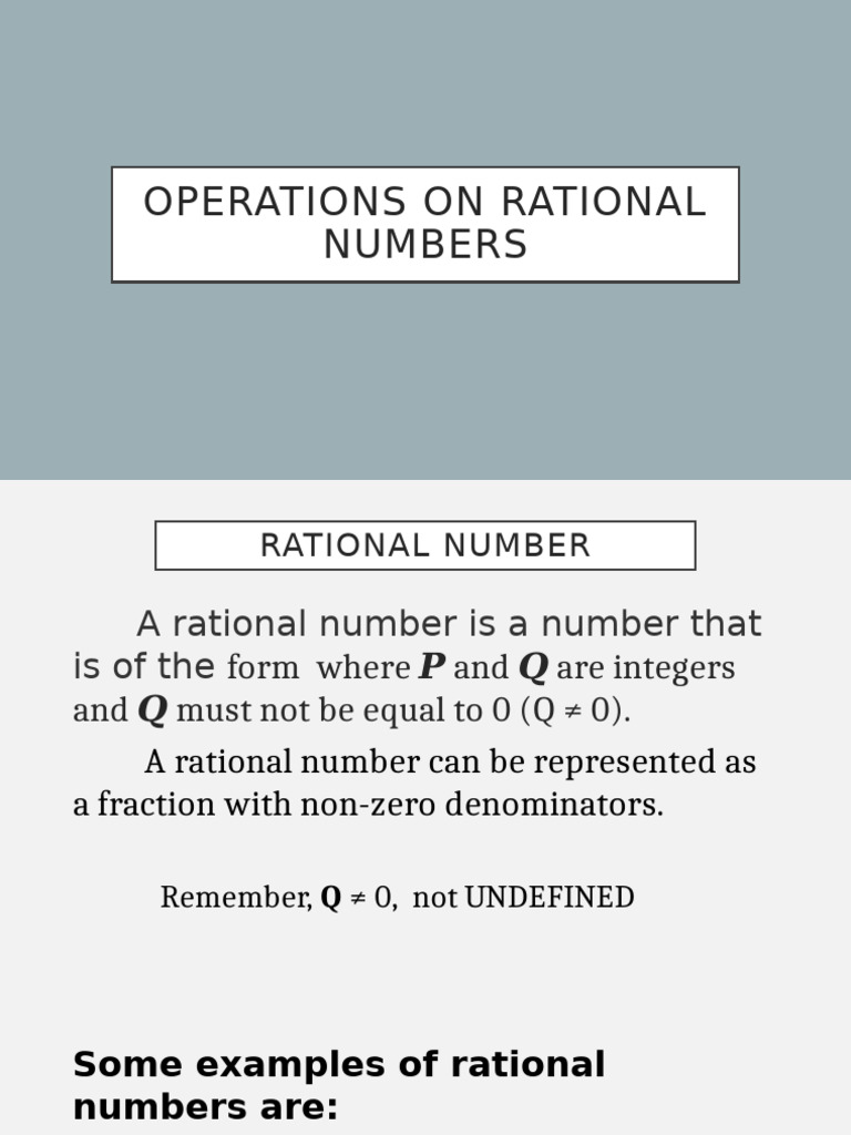 Operations On Rational Numbers | PDF | Rational Number | Multiplication