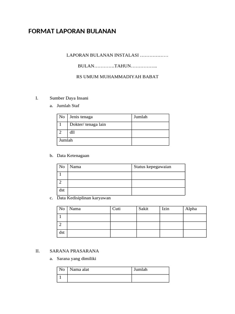 Format Laporan Bulanan | PDF | Komputer | Teknologi & Rekayasa