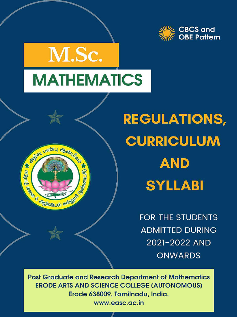 MSC Maths 2021 2022 Onwards | PDF | Integral | Function (Mathematics)