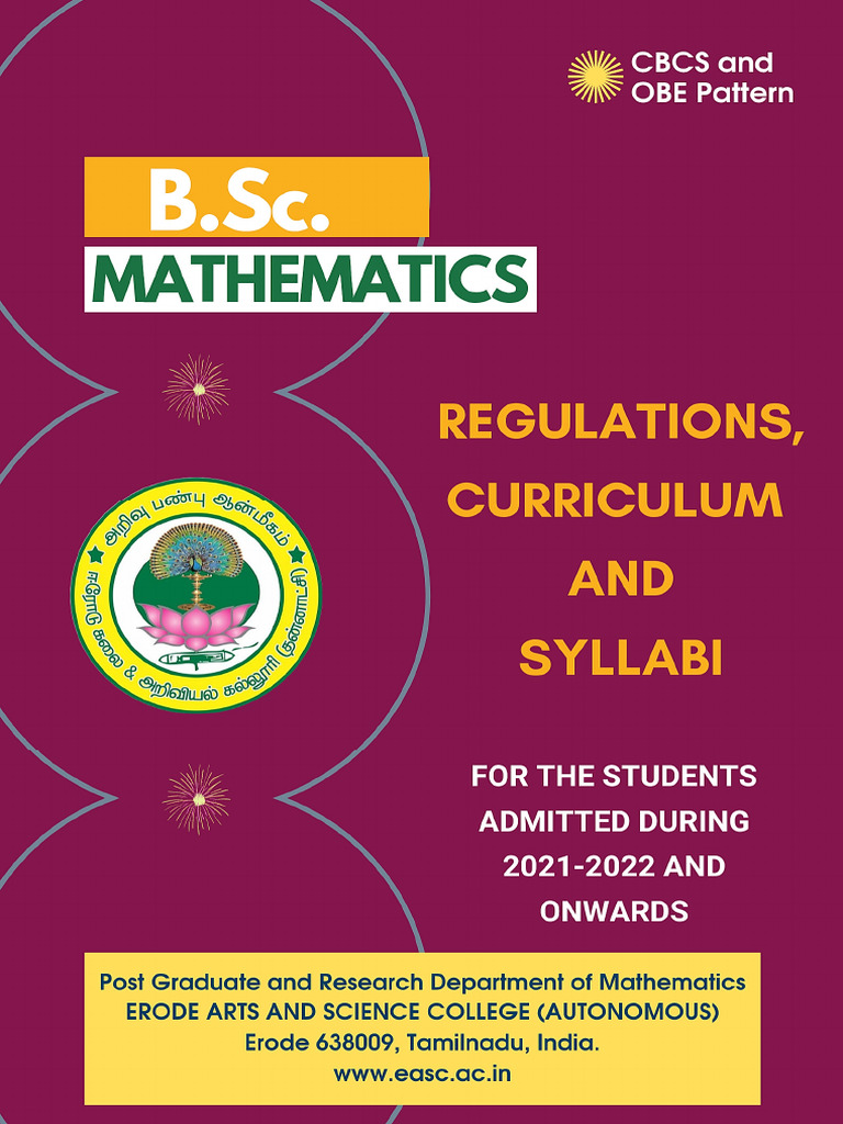 BSC Maths 2021 22 Onwards Final | PDF | Mathematics | Knowledge