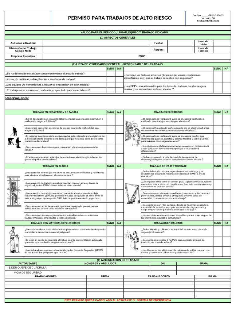Petar (Permiso de Trabajo de Alto Riesgo) Sci Sac | PDF | Mercancías peligrosas | Soldadura