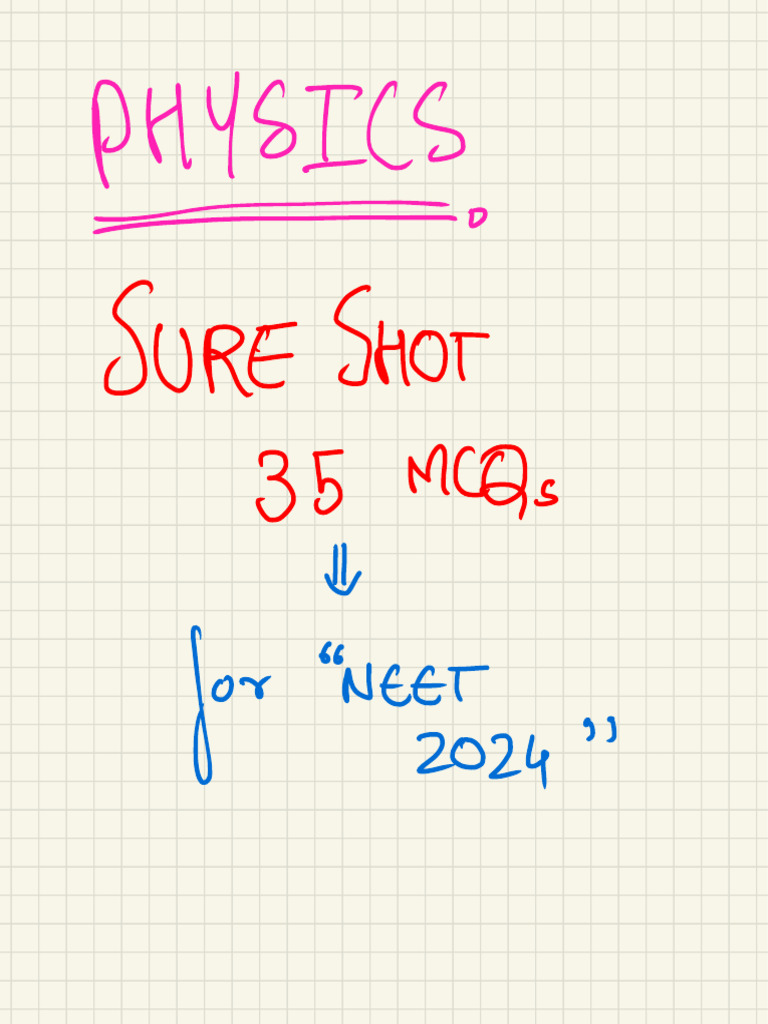 NEET 2024 Physics MCQs Guide | PDF | Capacitor | Electromagnetism