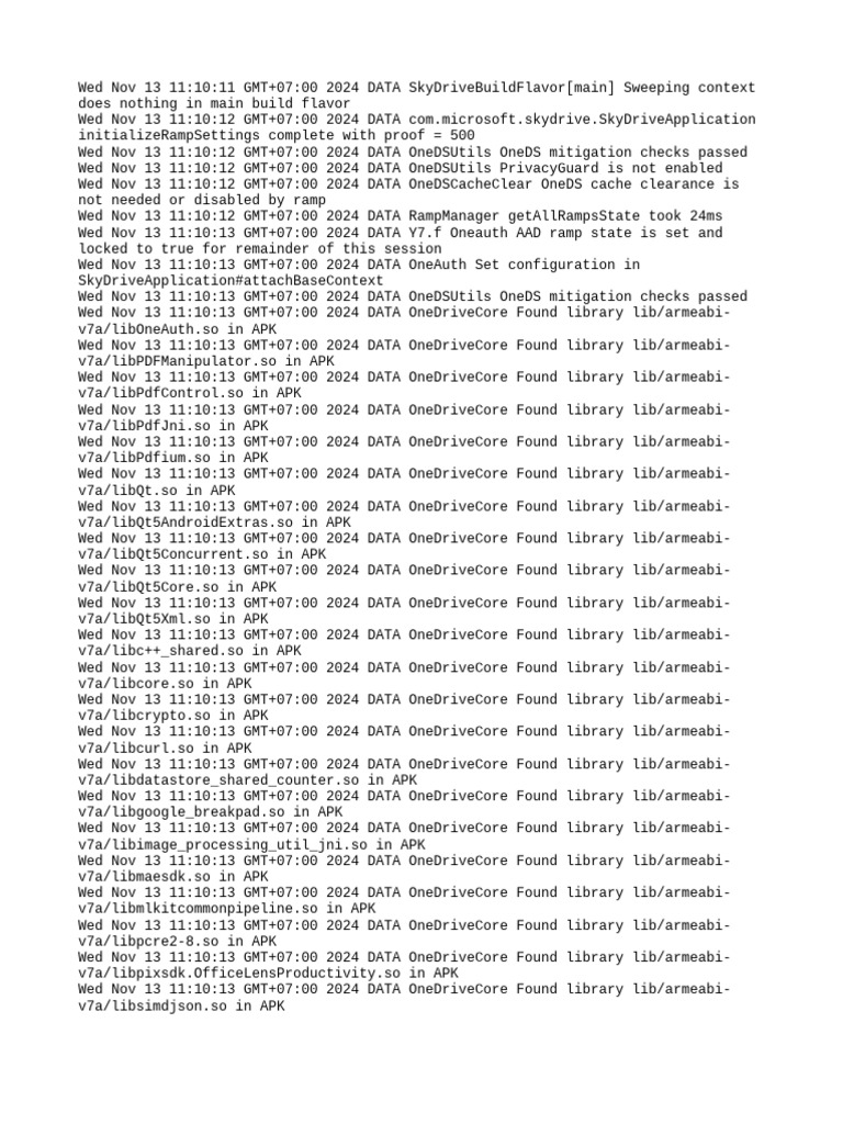 OneDrive Core Libraries and Initialization Log | PDF | Computer File | Thread (Computing)