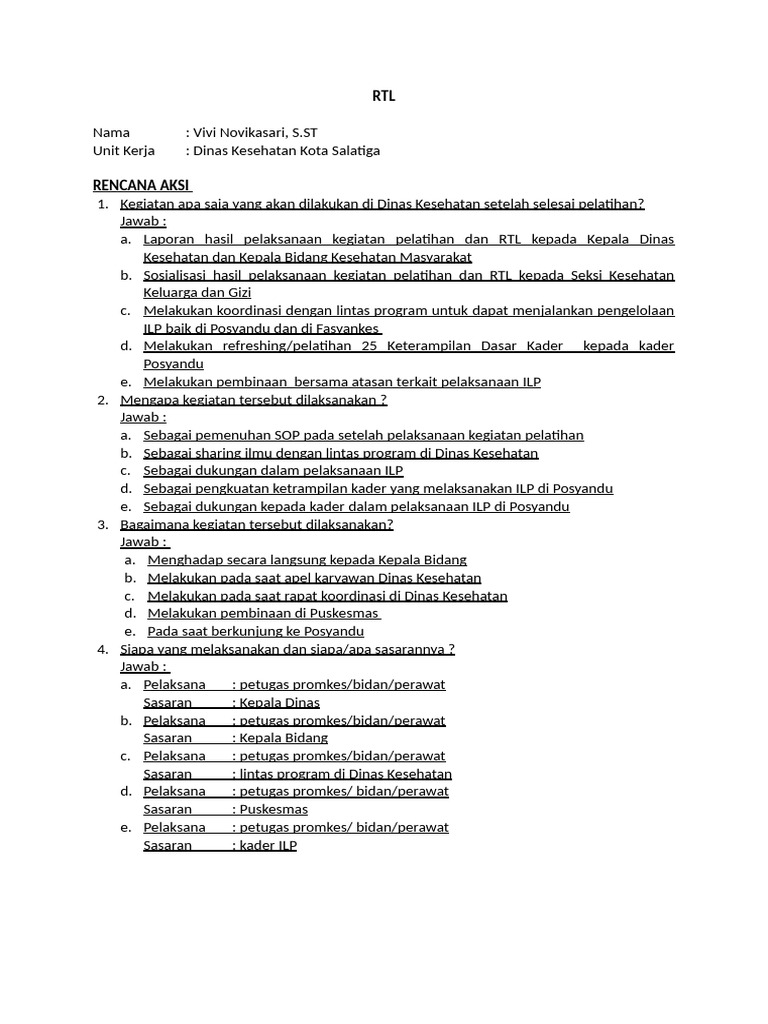 RTL Pemanantauan Pertumbuhan - Vivi Novikasari | PDF