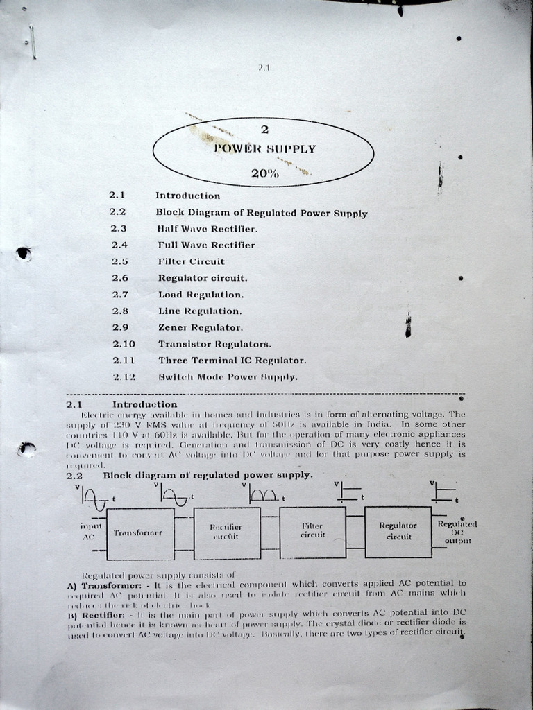 2 - Power Supply | PDF | Electronic Filter | Rectifier