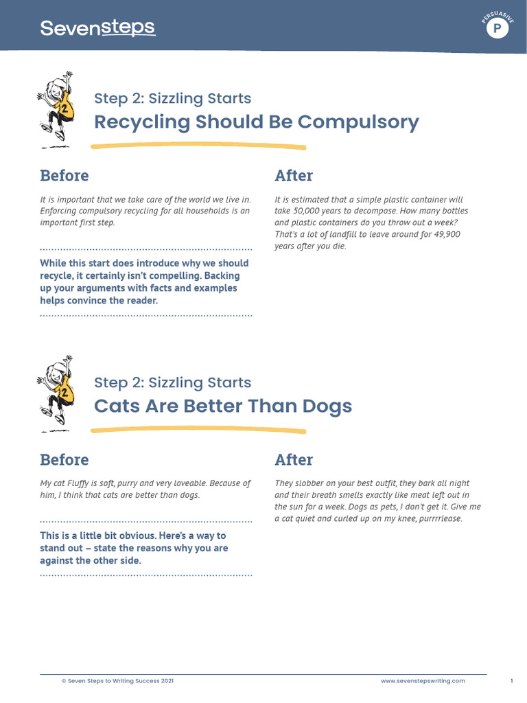 Seven Steps Persuasive Writing Examples 1 | PDF | Cooking | Foods