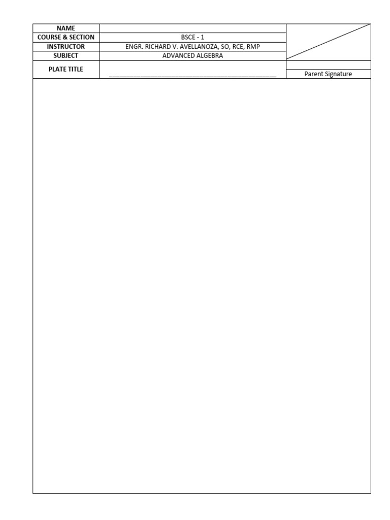 Algebra TemPLATE | PDF | Language Arts & Discipline