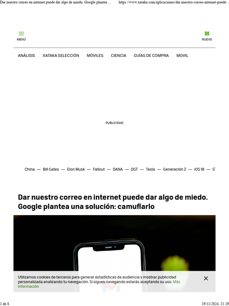 Dar Nuestro Correo en Internet Puede Dar Algo de Miedo. Google Plantea Una Solución - Camuflarlo ...